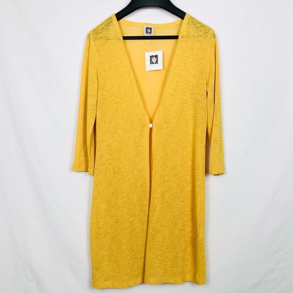 Anne Klein | Sweaters | Anne Klein Womens Butterscotch Knit Open Front ...